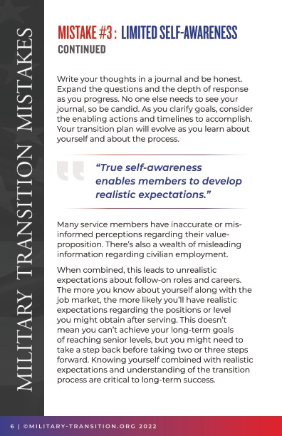 Military Transition Mistakes book