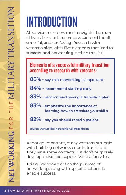 Military Transition Networking book