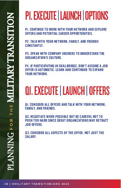 Planning for the Military Transition