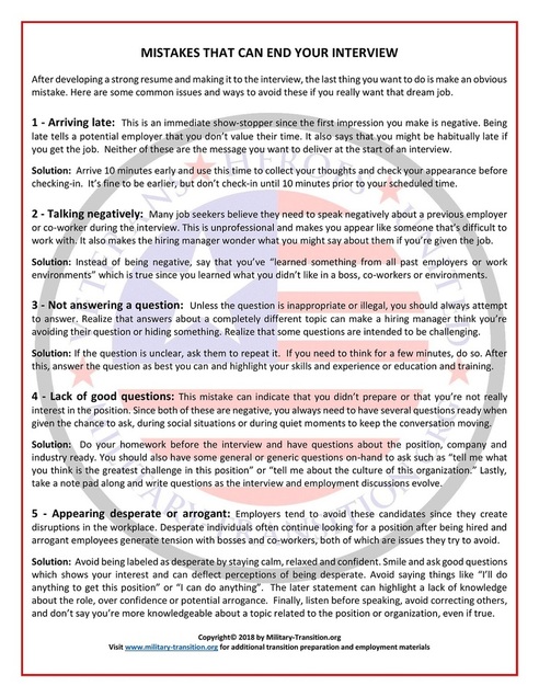 Free Downloads | Transition to Civilian Life Materials